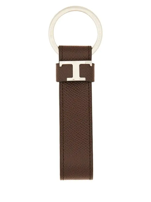 TOD'S T Timeless Logo Keychain - Buff