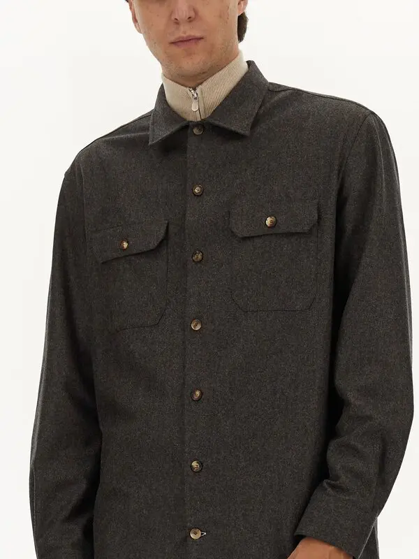 Brunello Cucinelli Virgin Wool Flannel Overshirt