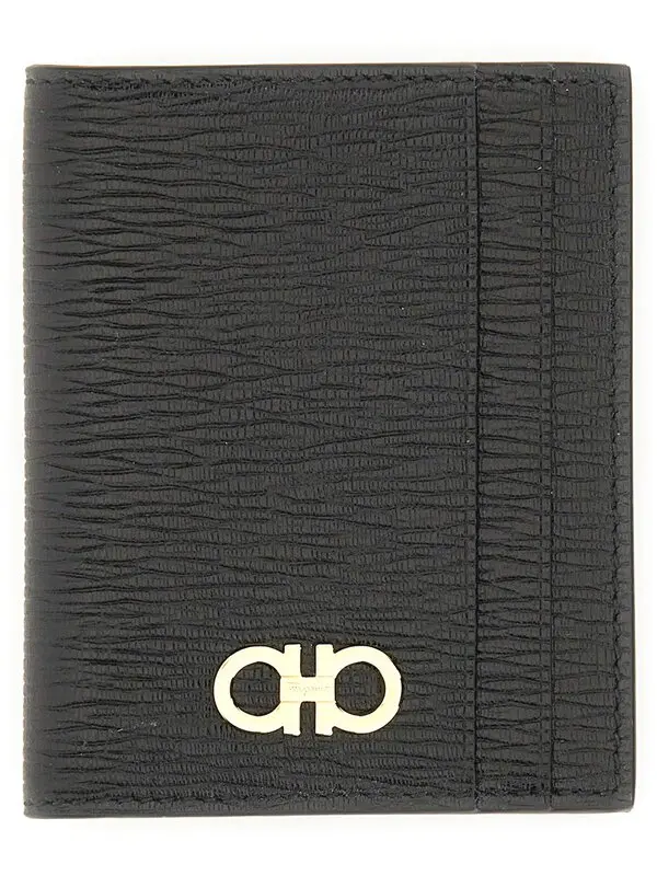 FERRAGAMO Gancini Credit Card Holder - Black