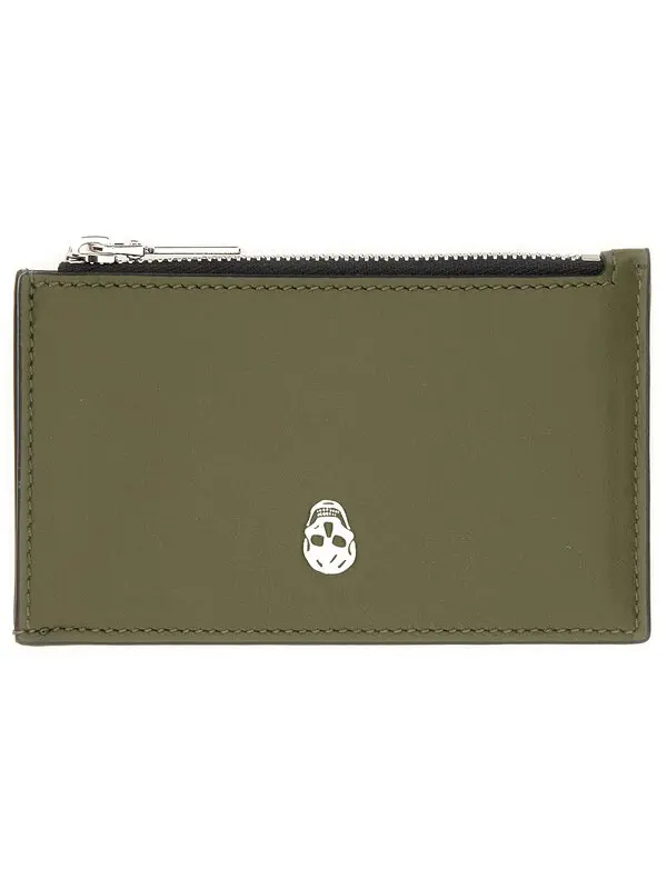 Alexander McQueen Card Holder "skull - Brown