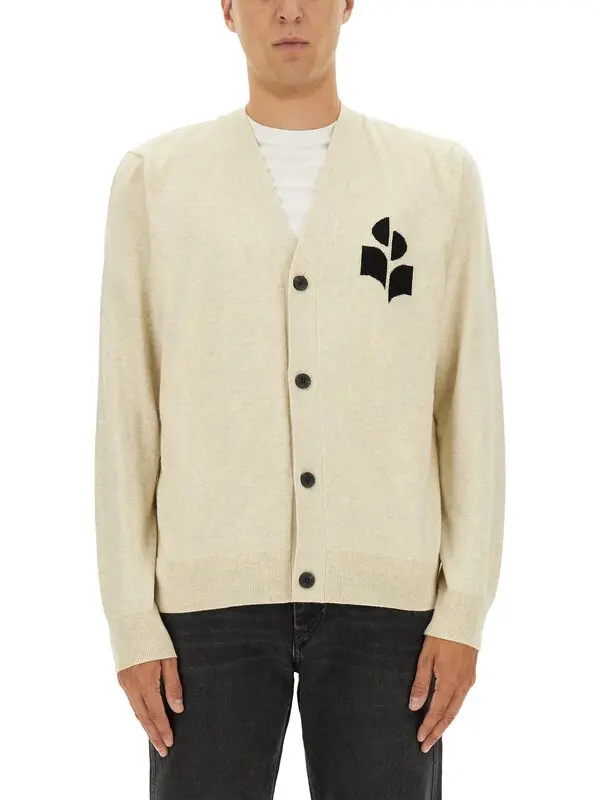 MARANT Logo Cardigan - Ivory