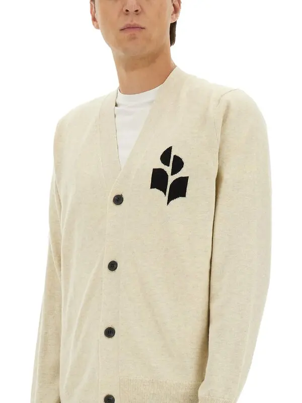 MARANT Logo Cardigan - Ivory