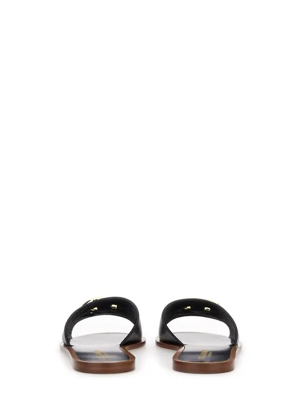 Dolce & Gabbana Leather Slide Sandal - Black