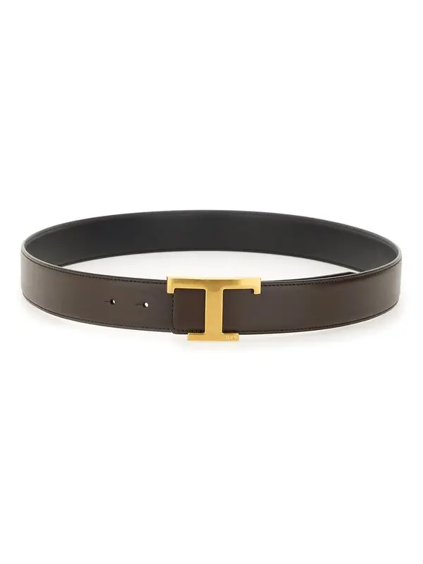 TOD'S T Timeless Reversible Belt - Brown