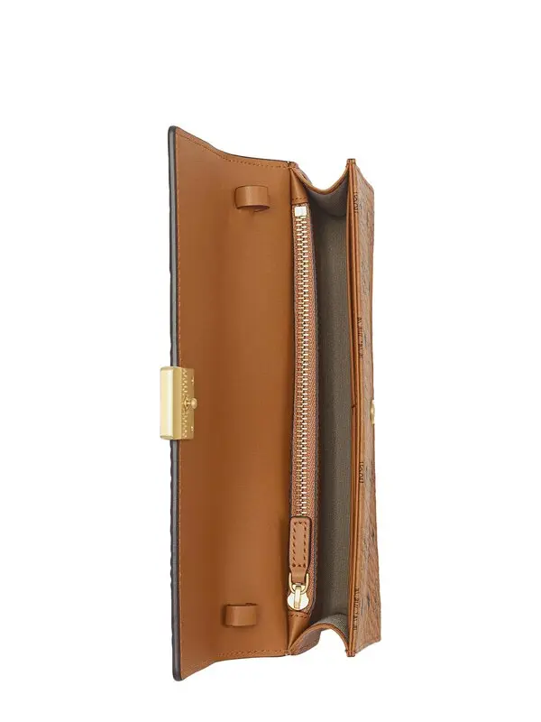 Mcm Aren" Wallet With Shoulder Strap - Buff