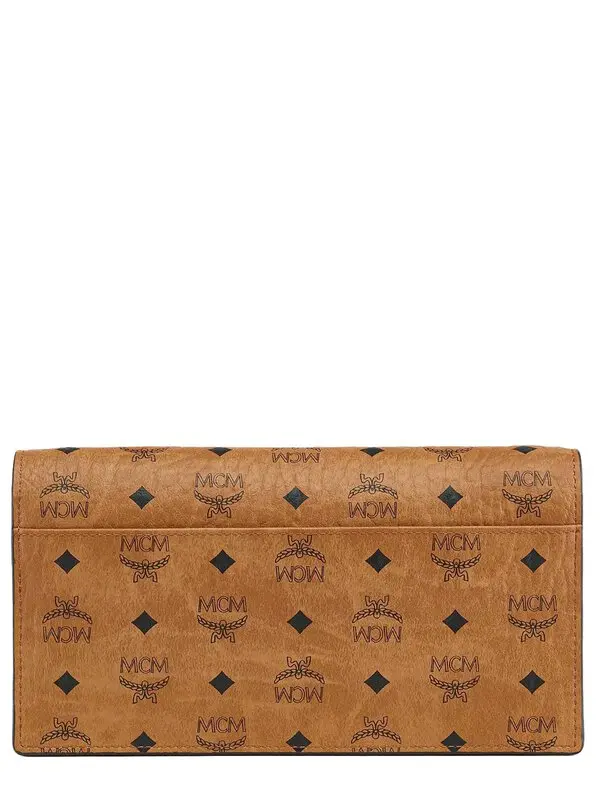 Mcm Aren" Wallet With Shoulder Strap - Buff