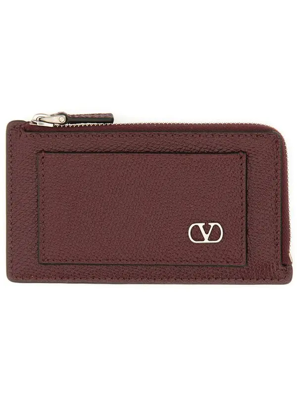 Valentino Garavani Vlogo Signature" Coin Purse - Bordeaux