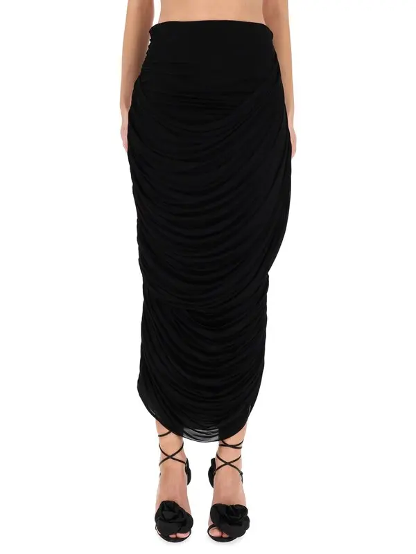 Magda Butrym Draped Midi Skirt - Black
