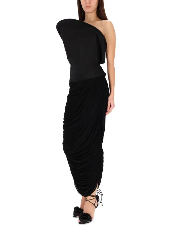 Magda Butrym Draped Midi Skirt - Black