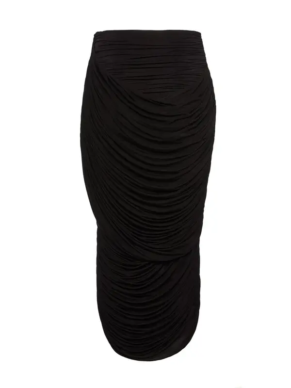 Magda Butrym Draped Midi Skirt - Black