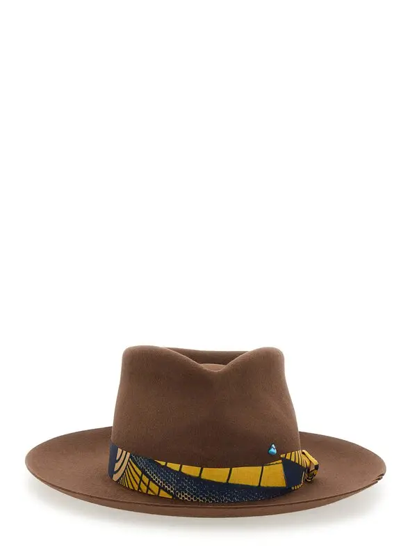 SUPERDUPER FEAT LORENZOJOVA Bougainvillea Hat - Brown