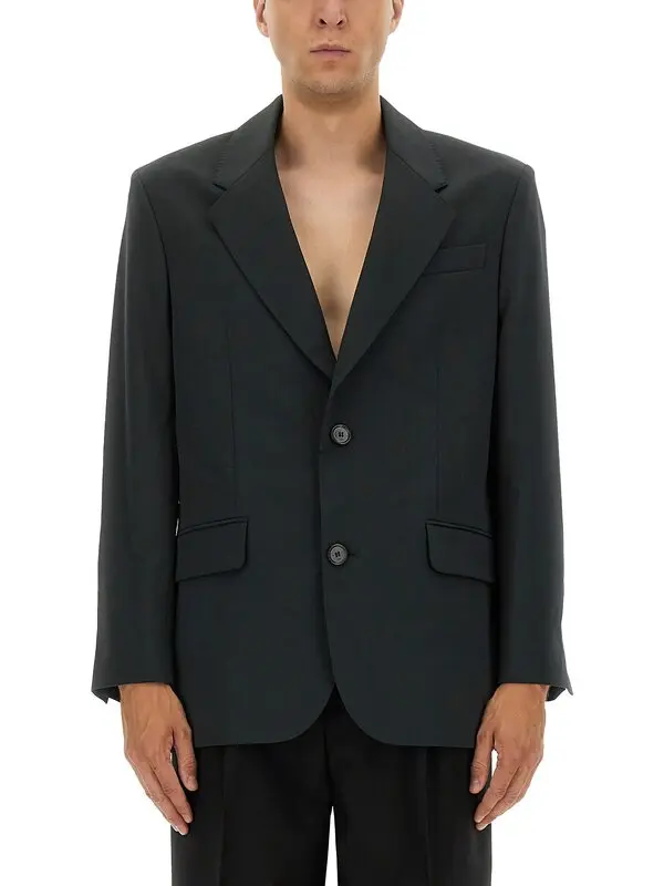Ami Double-breasted Wool Jacket - Charcoal