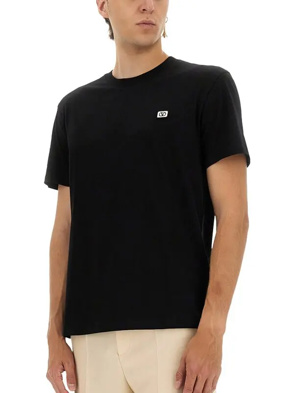 Valentino Garavani T-shirt With Signature Vlogo - Black
