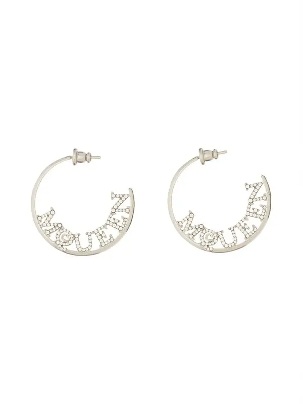 Alexander McQueen Logo Hoop Earrings - Silver