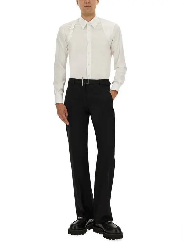 Alexander McQueen Pants With T-bar Belt
