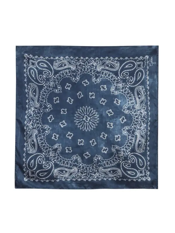 Golden Goose Scarf With Print - Blue