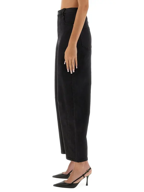 SELF-PORTRAIT Barrel Leg Jeans - Black