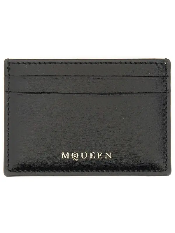 Alexander McQueen Card Holder With Logo - Black