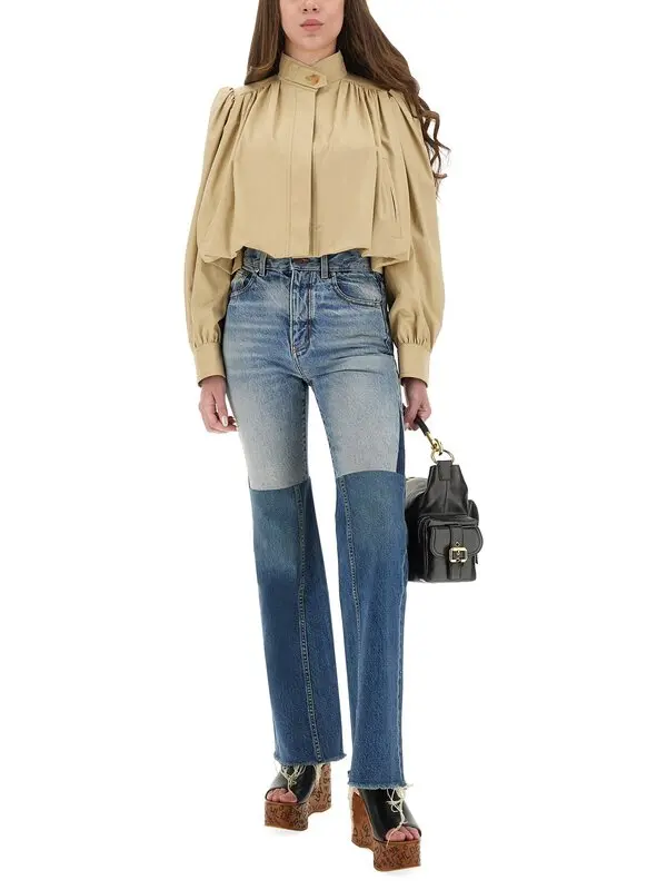 Chloé Patchwork Straight Leg Jeans