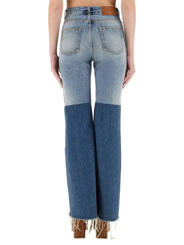 Chloé Patchwork Straight Leg Jeans