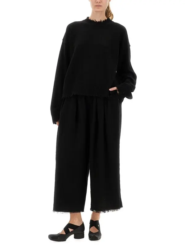 UMA WANG Wide Leg Trousers - Black