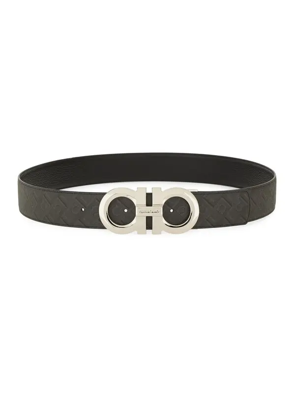 FERRAGAMO Reversible "hooks" Belt - Black