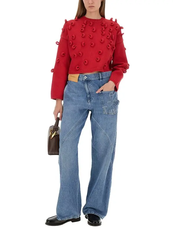 JW Anderson Loop Cropped Jersey - Red