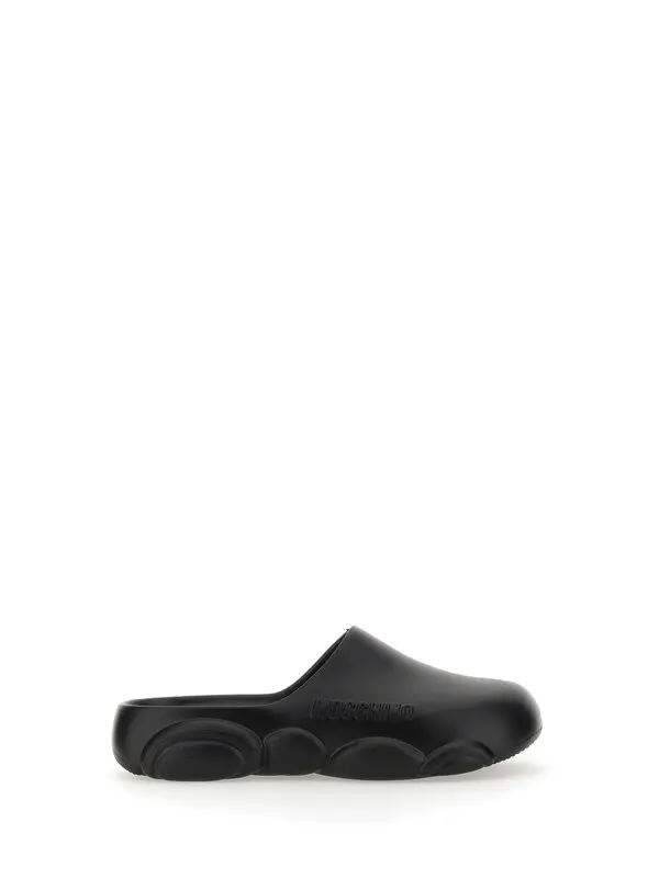 Moschino Rubber Teddy Sole Mules - Black