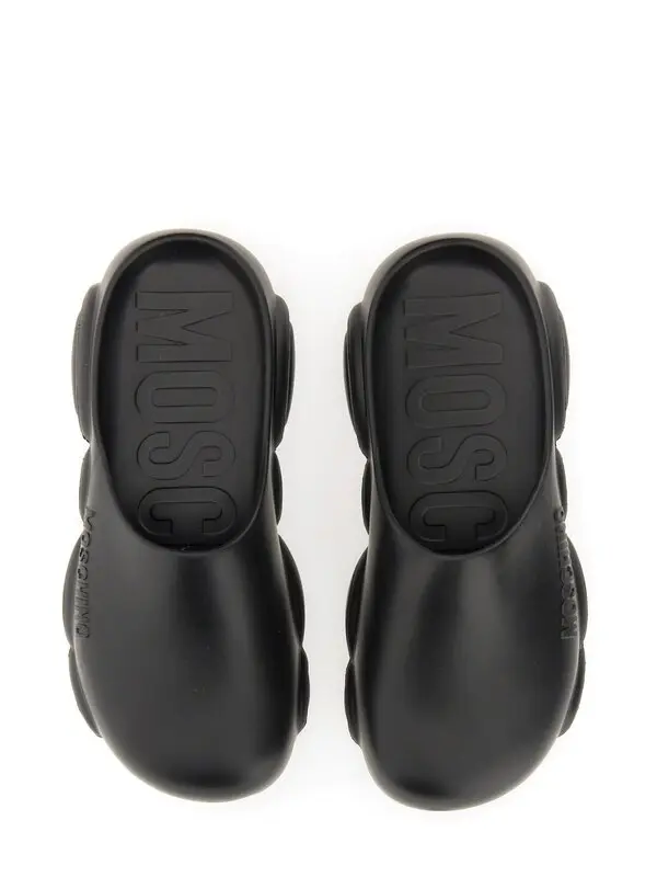 Moschino Rubber Teddy Sole Mules - Black