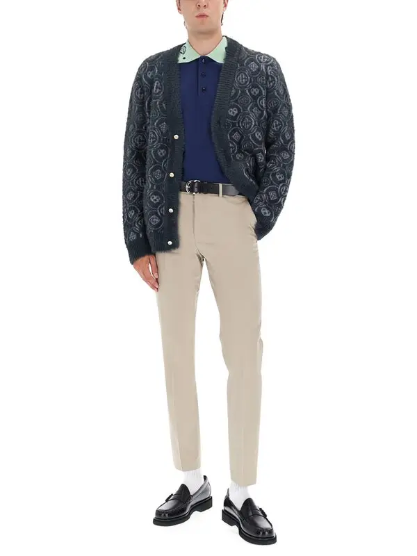 Casablanca Monogram Fluffy Cardigan - Grey