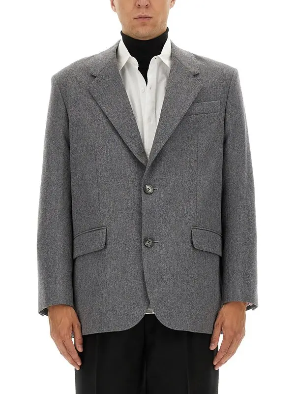 Ami Double-breasted Wool Jacket - Grey