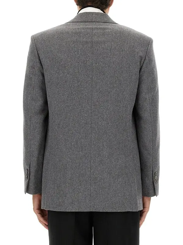 Ami Double-breasted Wool Jacket - Grey