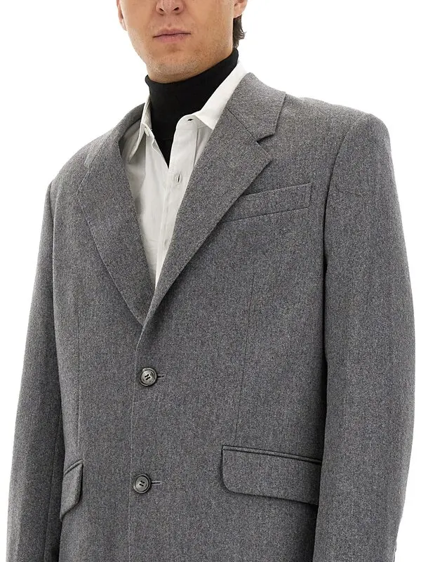 Ami Double-breasted Wool Jacket - Grey