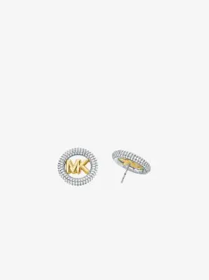 Michael Kors Pavé Logo Stud Earrings