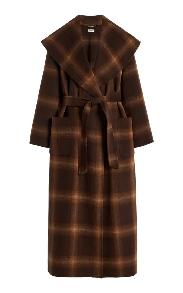 Simkhai - SIMKHAI Mulhollond Plaid Wool Robe Coat