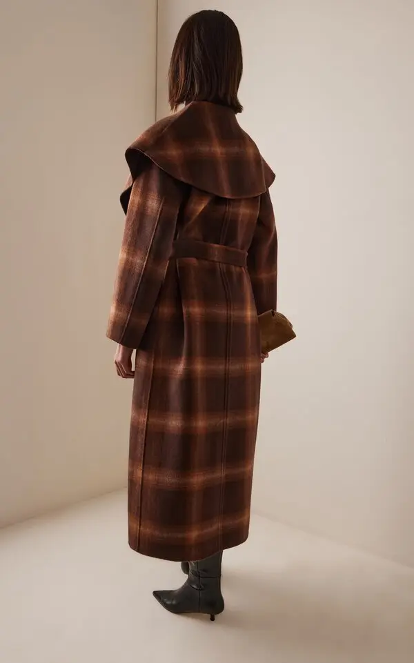 Simkhai - SIMKHAI Mulhollond Plaid Wool Robe Coat