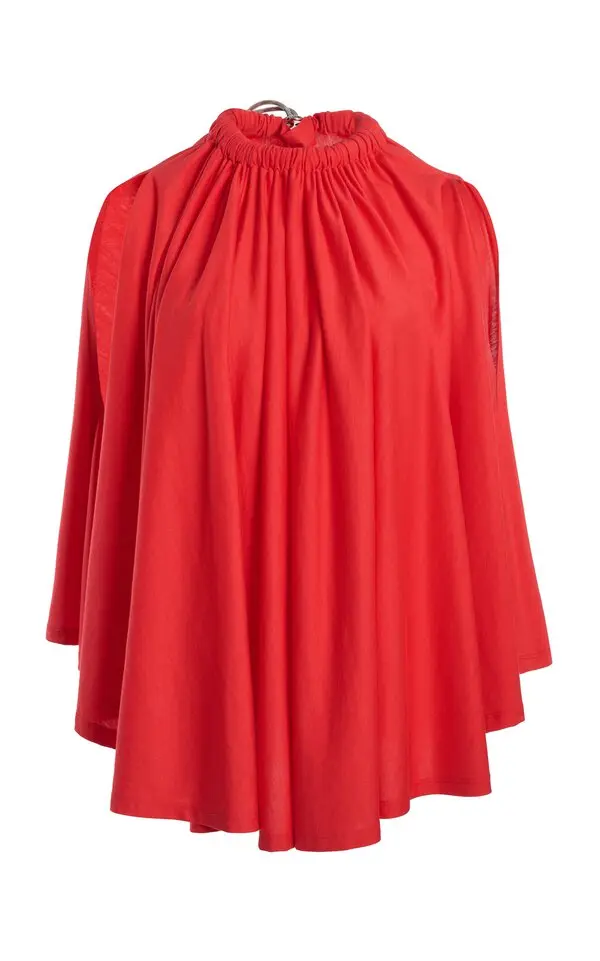 Coperni Pleated Circle Top With Draped Cape Effect - Red