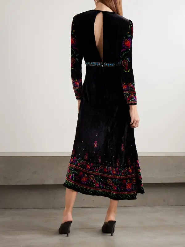 saloni black velvet dress Saloni London main image 1