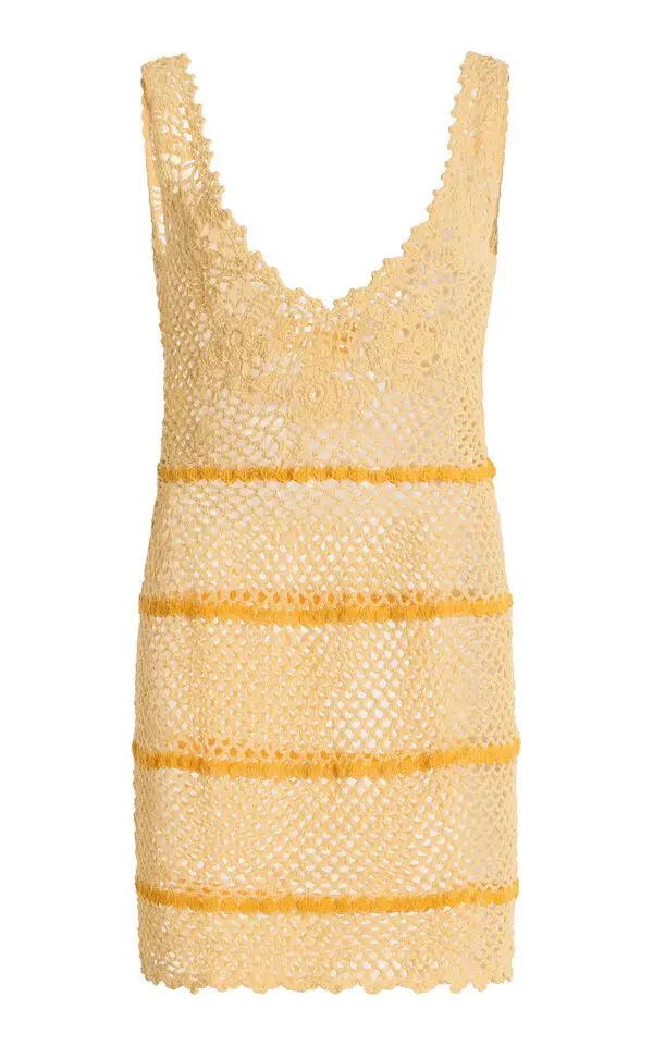 Akoia Swim Exclusive Nata Crocheted Cotton Mini Dress - Yellow