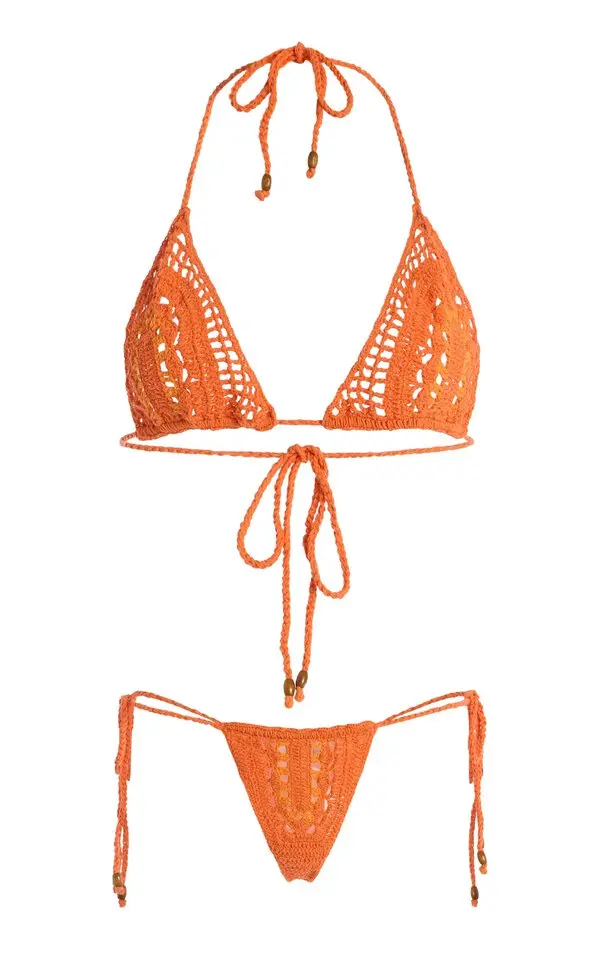 Akoia Swim Crocheted Bikini - Orange