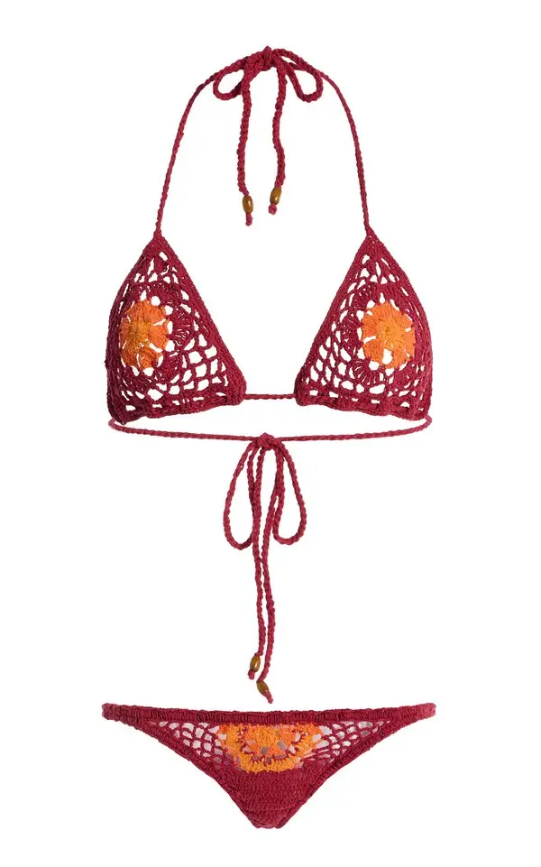 Akoia Swim Crocheted Bikini - Red