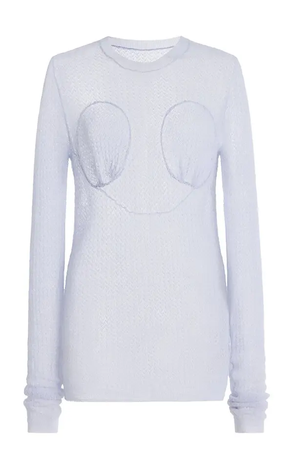 MAISON MARGIELA Knit Wool-blend Top - Blue