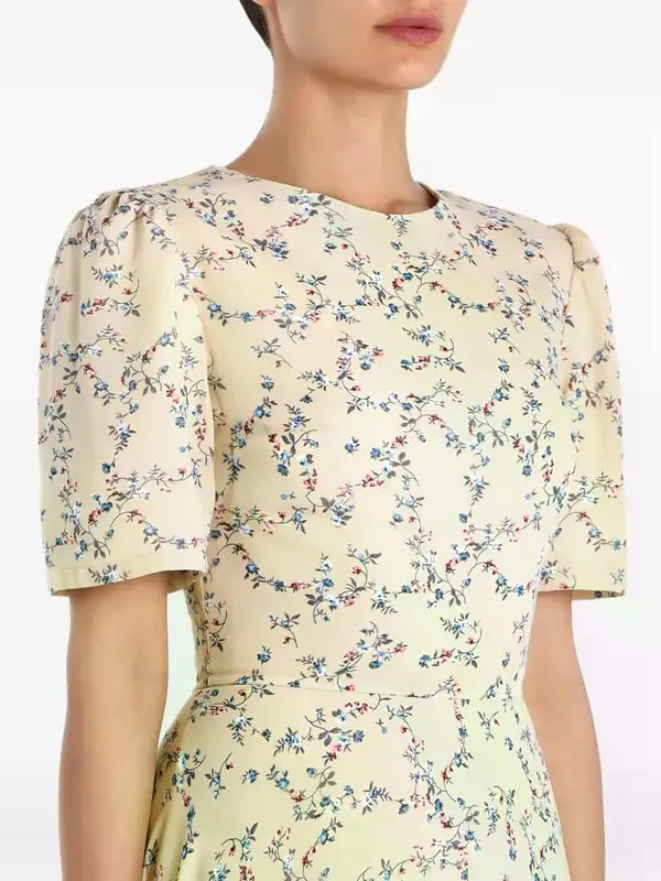 POST MERIDIEM Floral Print Midi Dress - Neutrals