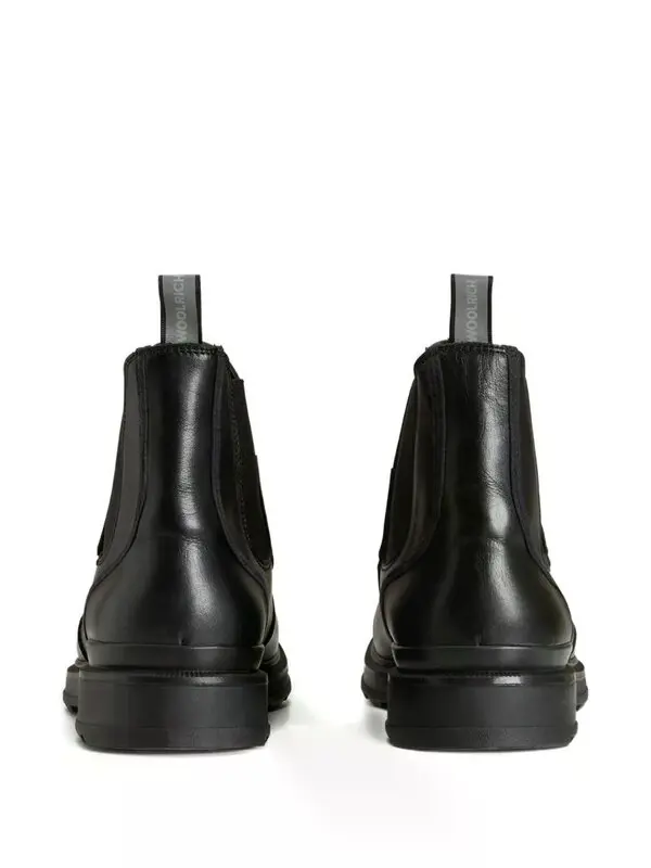 Woolrich Elastic-panel Leather Boots - Black