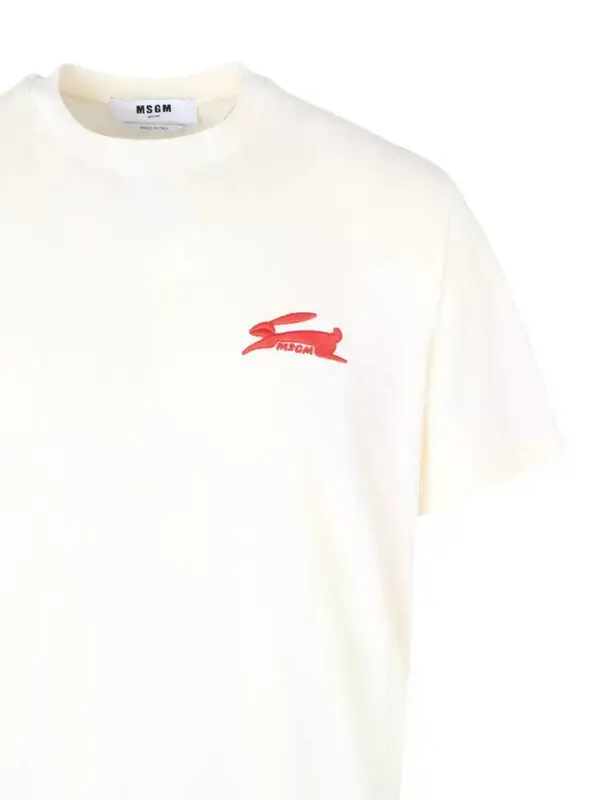 MSGM Rabbit-detail Graphic T-shirt