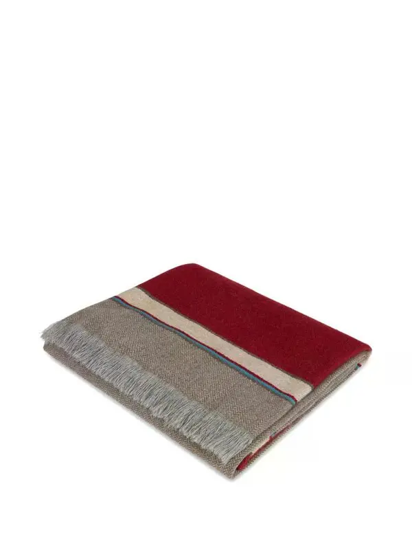 Etro Striped Logo-detail Throw Blanket