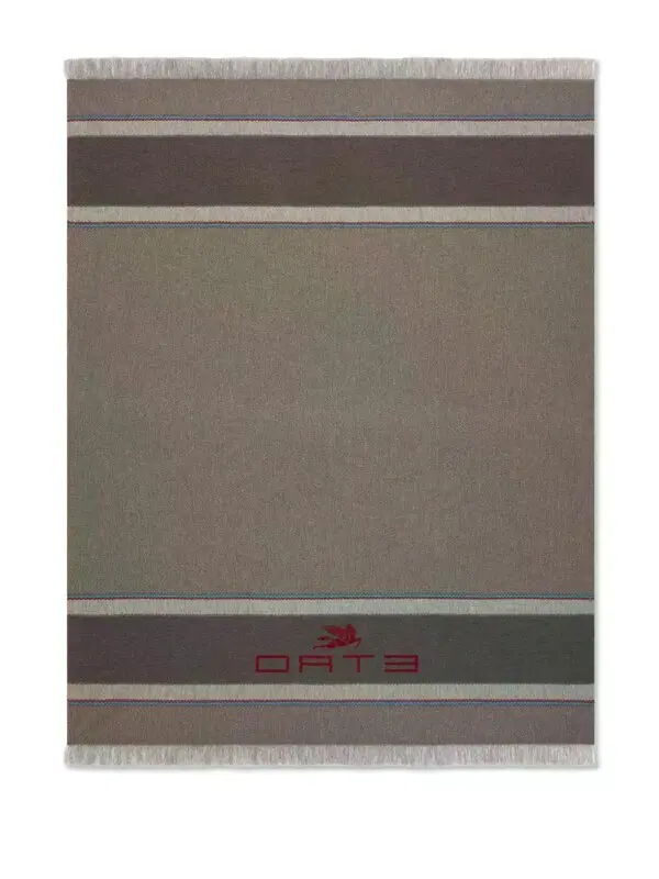 Etro Striped Logo-detail Throw Blanket