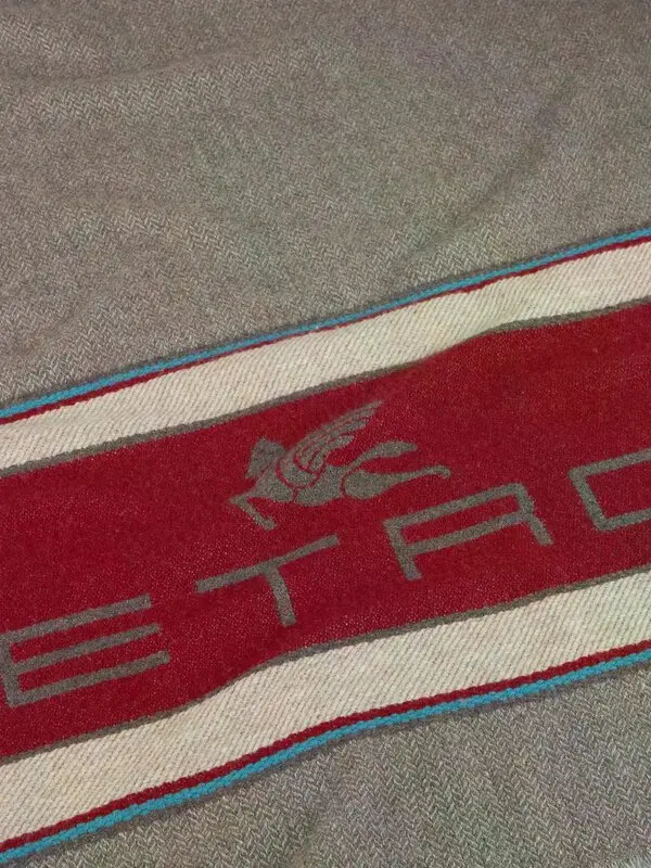 Etro Striped Logo-detail Throw Blanket