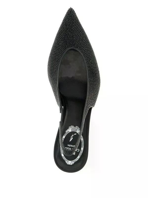 Rene Caovilla 80mm Jinny Crystal-appliqué Slingback Pumps