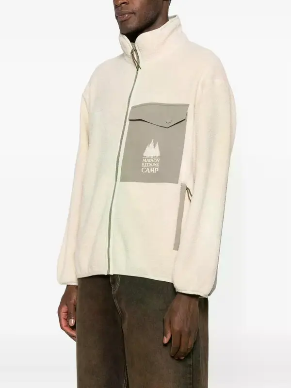 Maison Kitsuné Zip-fastening Chest-pocket Jacket - Neutrals